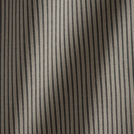 Tissu rayé gris carbone Luneray en lin LNR302