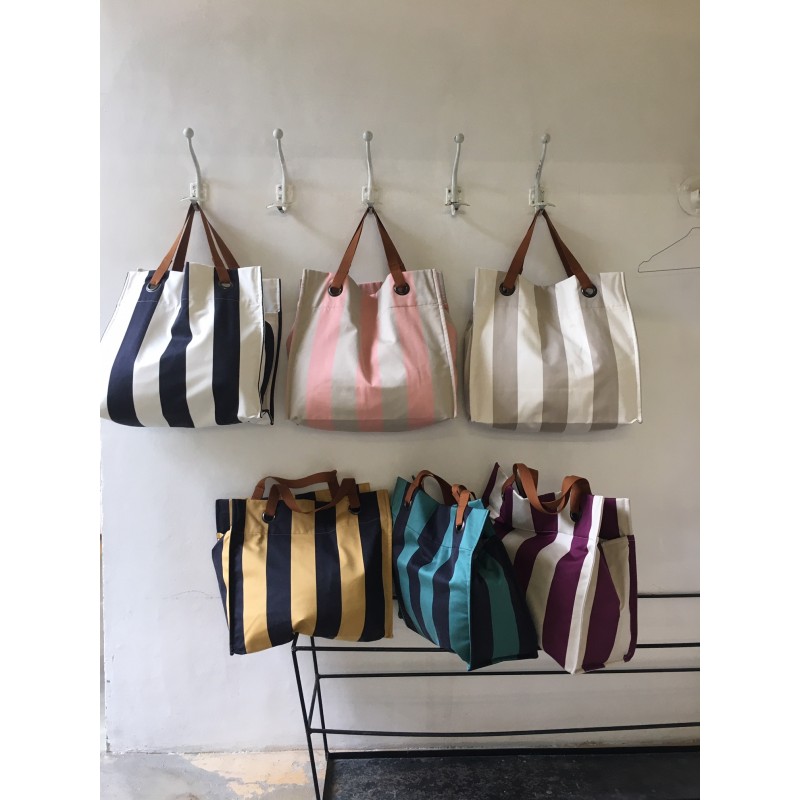 Cabas sac rectangle prune Jazz en coton vic011