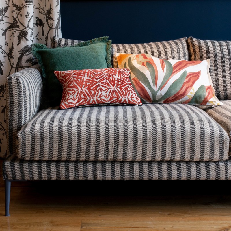 Tissu à motif jaune cognac Eden en Lin EDE602