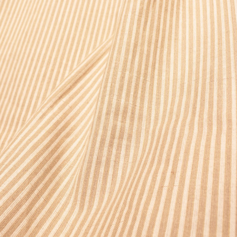 Tissu rayé jaune mimosa Luneray en lin LNR601