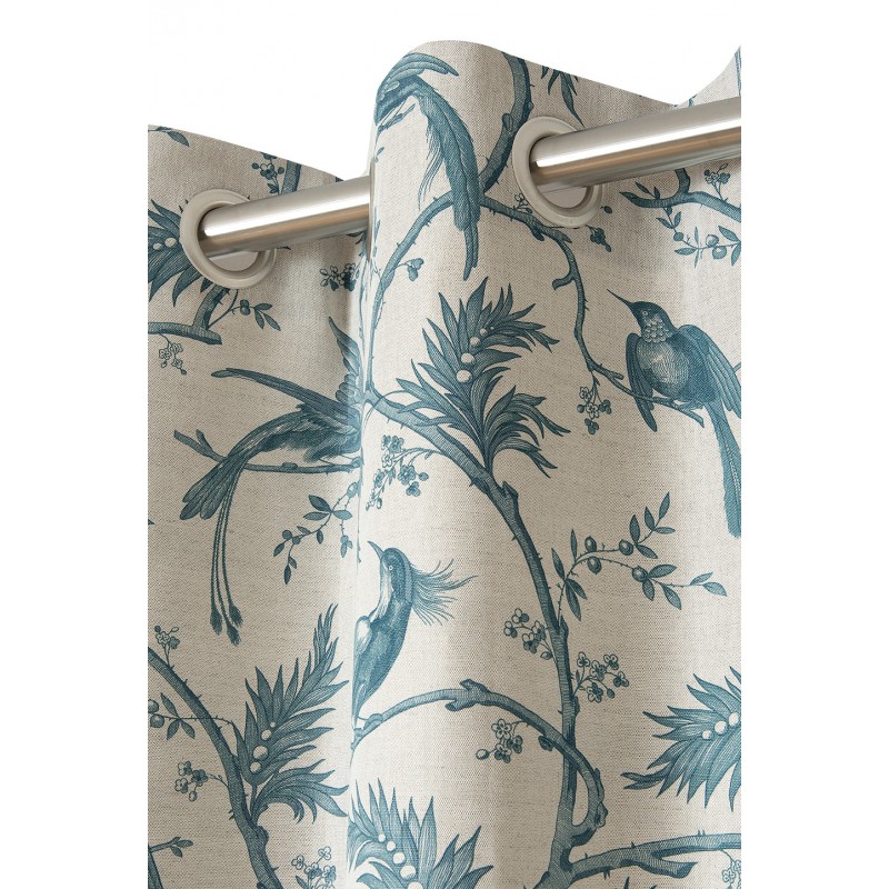 Rideau prêt à poser à oeillets vert emeraude Paradise en coton
