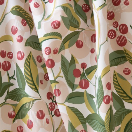 Tissu à motifs bois de rose Luciole en coton LUC913